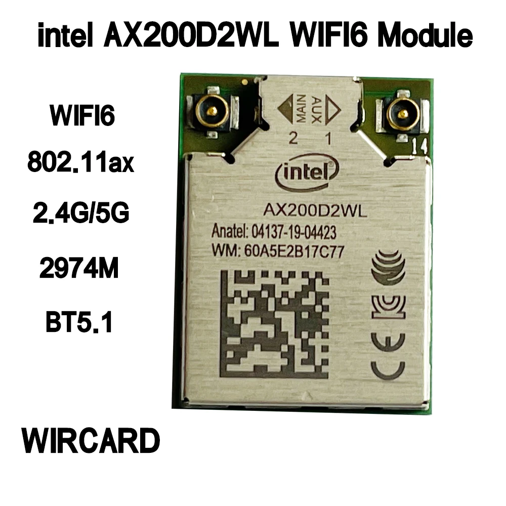 인텔 AX200D2WL AX200 WIFI6 듀얼 밴드 2.4G/5G BT5.1 WIFI 모듈 M.2 1216 노트북 용 ...