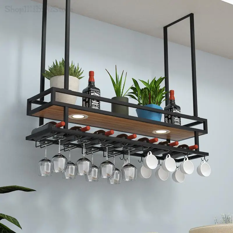 Iron-Bar-Hanger-Wine-Cabinet-Wine-Rack-Household-Hanging-Tall-Glass ...
