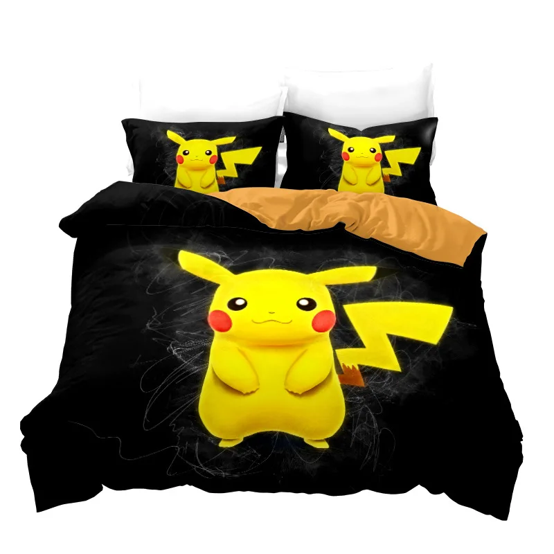 3D-Impresso-Pikachu-Bedding-Set-Anime-Bedding-Set-Quilt-Edredon-Home ...