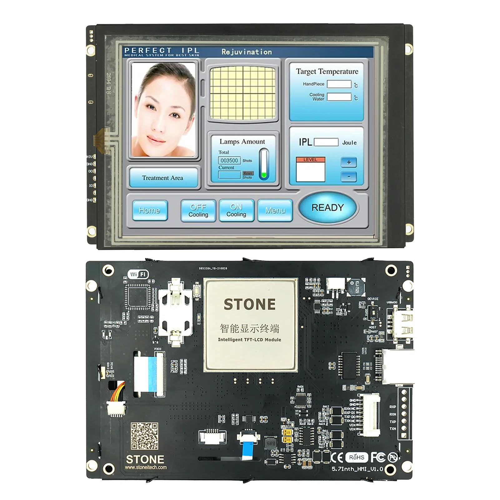 HMI TFT LCD Display Module with GUI Editor + Touch Screen for ...