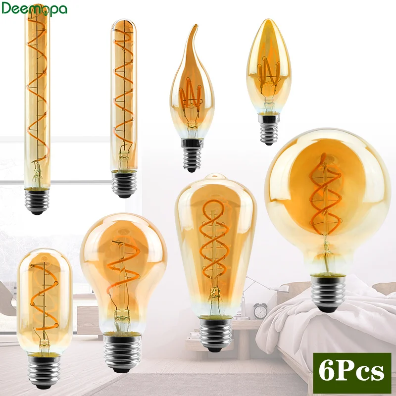 6pcs-lot-Retro-LED-Spiral-Filament-Light-Bulb-E14-E27-4W-2200K-220V-C35 ...