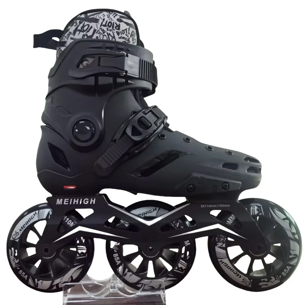Fix-Size-Adult-Inline-Skates-Air-Cushion-Hard-Shell-Cool-Black-White ...