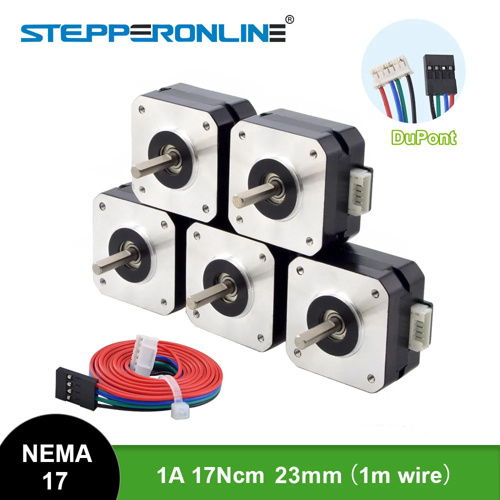 Stepperonline Nema 17 Stepper Motor 23mm 17ncm 1a Nema17 Step 42 Motor ...