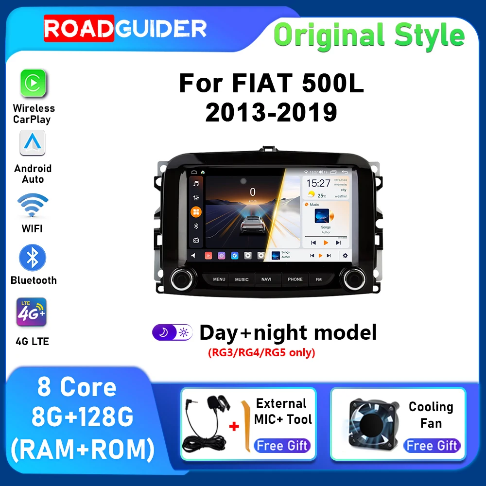 Knob + button Android Smart Car Radio Multimidia Player For Fiat 500L ...