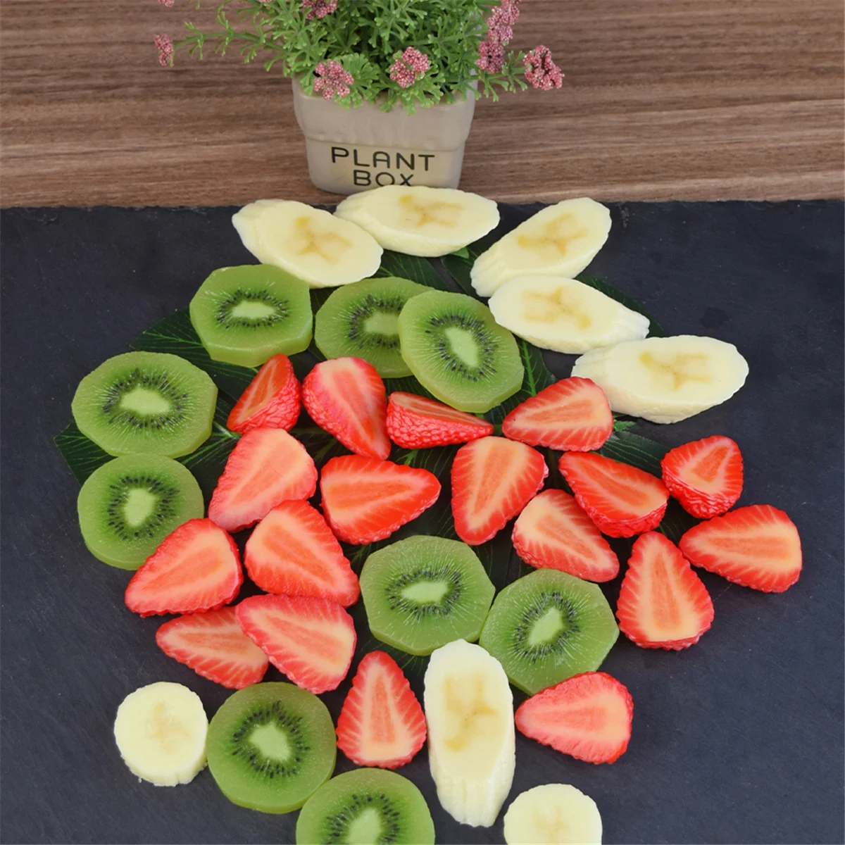 3PCS,Simulated Strawberry Slices,Banana Slices,Kiwi Slices,Decorative ...