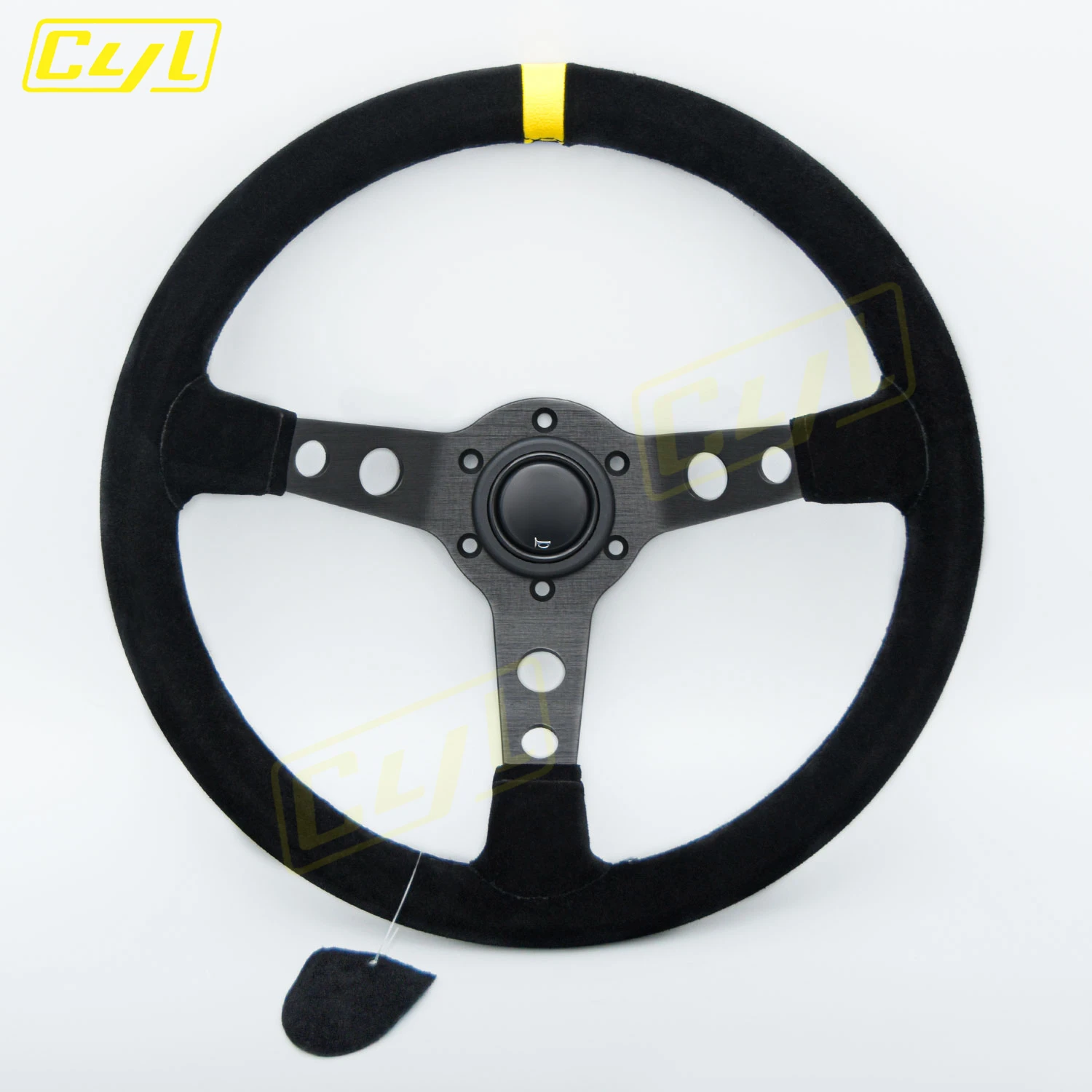 JDM-Modified-Sports-Car-Steering-Wheel-Suede-Leather-14inch-Universal ...