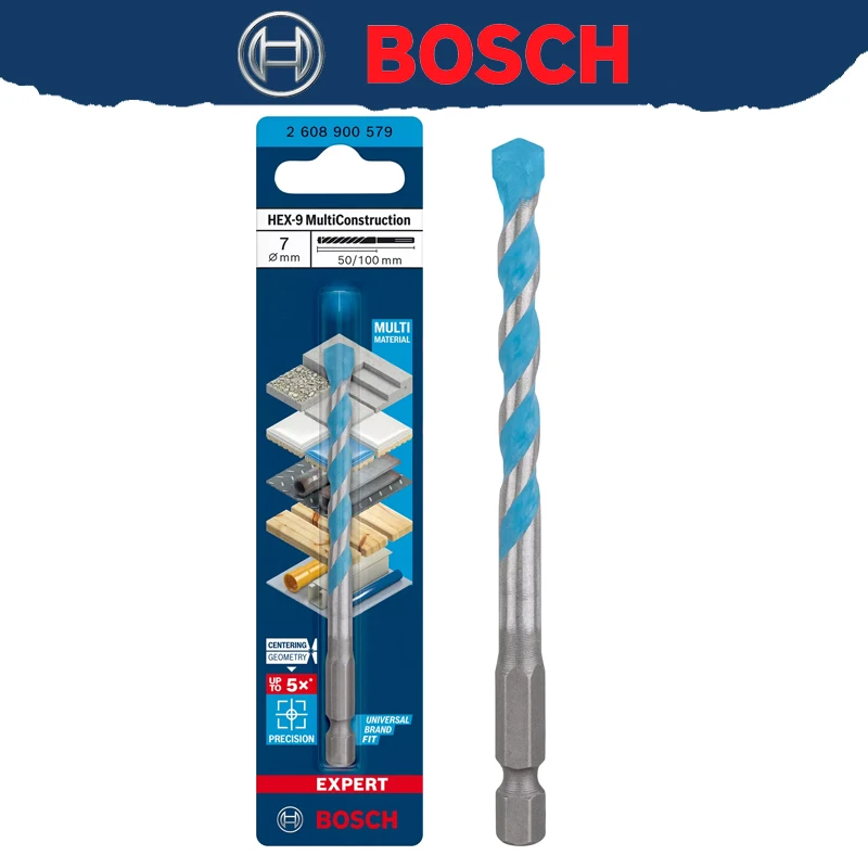 BOSCH 2608900579 EXPERT HEX-9 Multi Construction Drill Bit 7mm 100mm ...