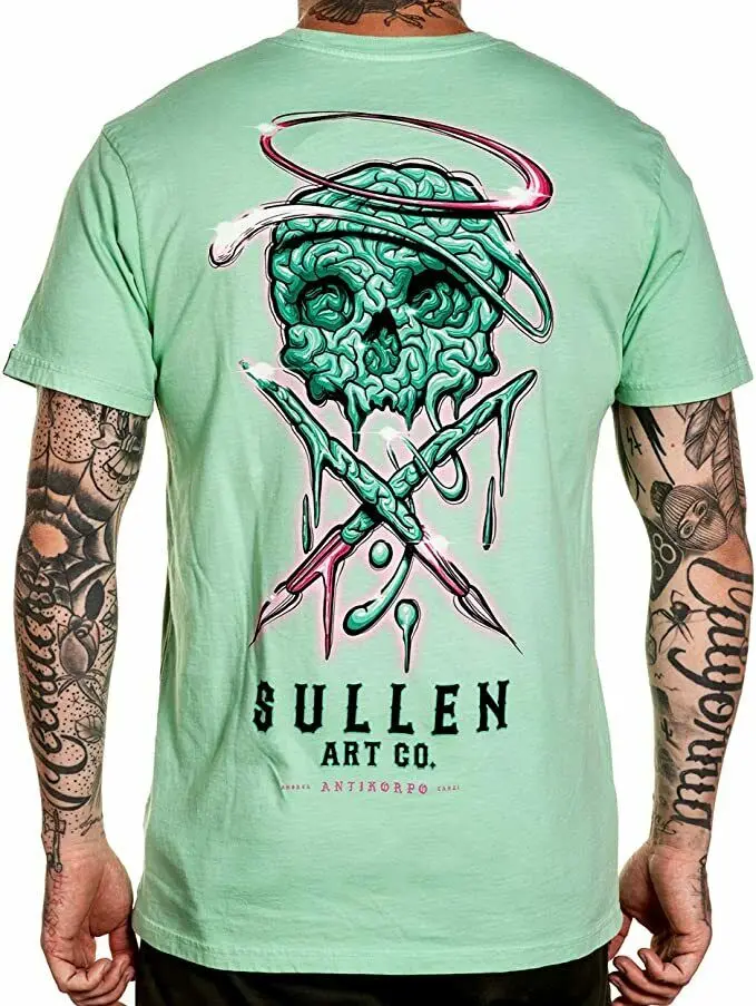 Sullen-Logo-Andrea-Antikorpo-Skull-Brains-Paint-Brushes-Tattoos-T-Shirt ...