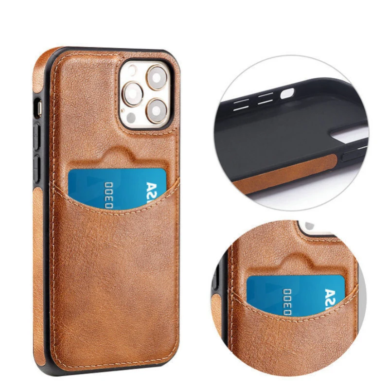 PU Leather Wallet Credit Card Slot Phone Case For iPhone 14 Pro Max 13 ...