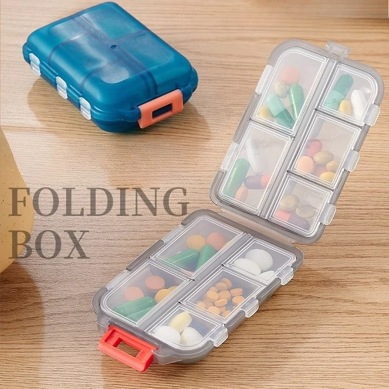Double-layer Small Pill Box Portable Pill Box Transparent 10-cell ...