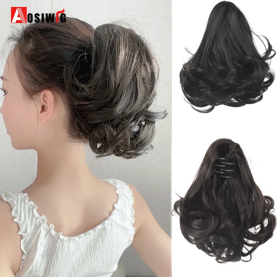 Synthetic-Claw-Clip-On-Curly-Short-Ponytail-Hair-Extension-Ponytail ...