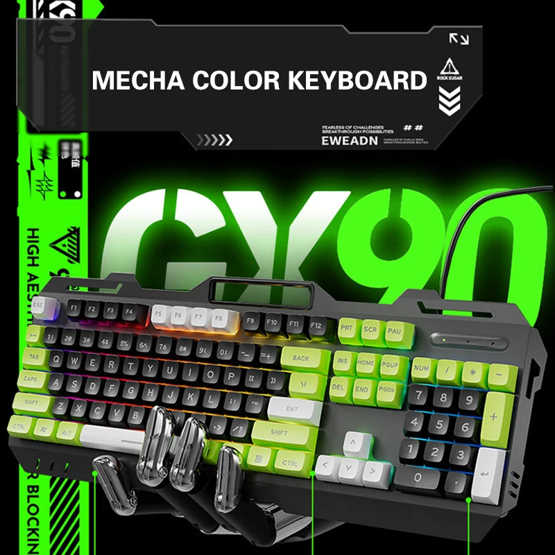 Mixed-Light-Keyboard-Wired-Mechanical-Keyboard-Feel-Electronic-Sports ...