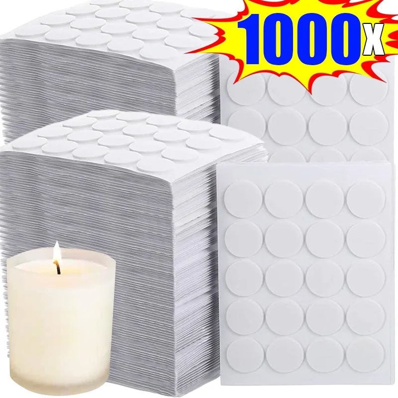100-1000PCS-Candle-Wick-Stickers-White-Foam-Double-sided-Candle-Base ...