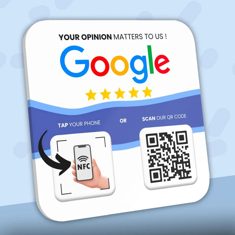 Custom-Google-Review-Sign-NFC-Touch-QR-Code-Acrylic-Social-Media-Sign ...