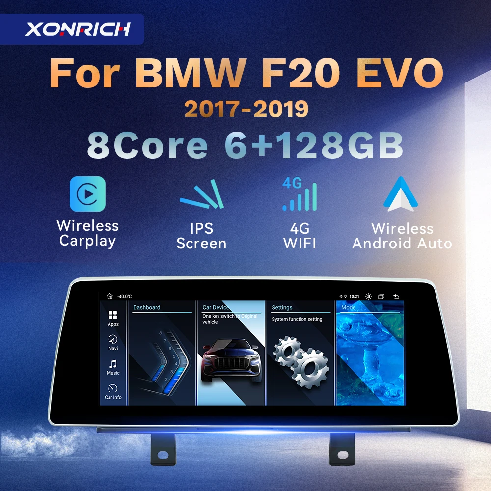 XONRICH lecteur multimédia de voiture sans fil CarPlay Android Auto ...