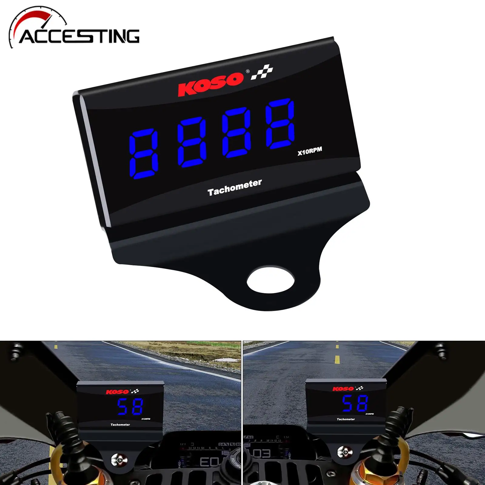 Koso-Mini-Tachometer-RPM-Meter-Digital-Square-LCD-Display-Engine-Tach ...
