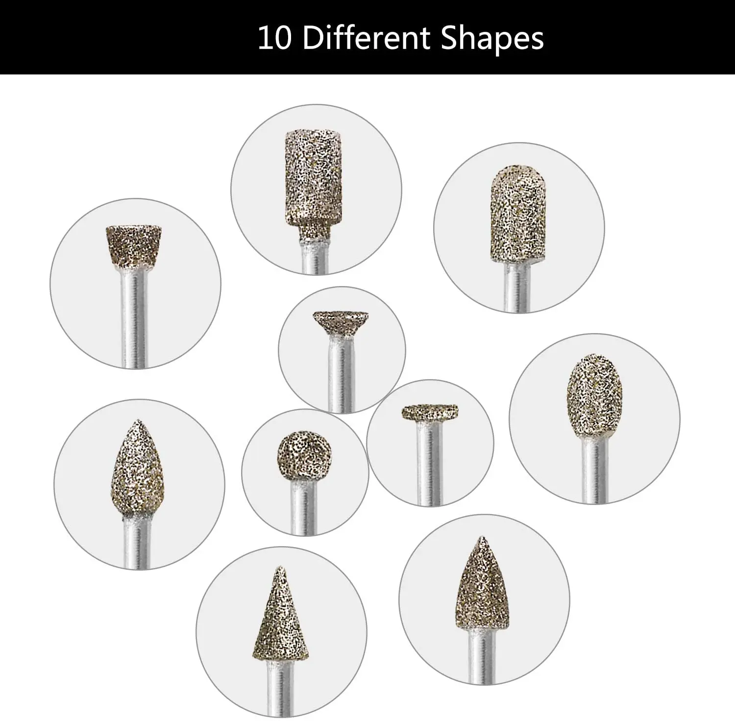 30pcs/set Grit 60 Diamond Cutting Grinding Head Set 3mm Shank Jade ...