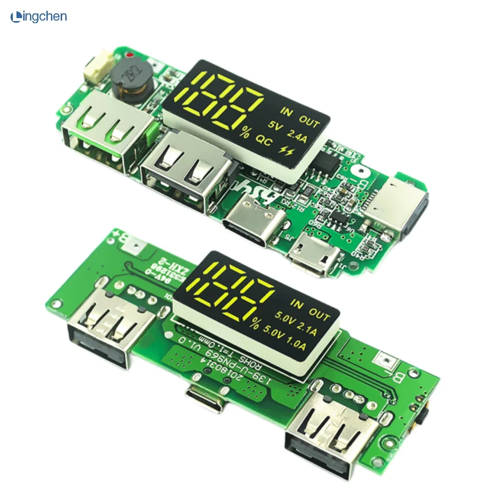 LED-Dual-USB-5V-2-4A-Micro-Type-C-USB-Mobile-Power-Bank-18650-Charging ...