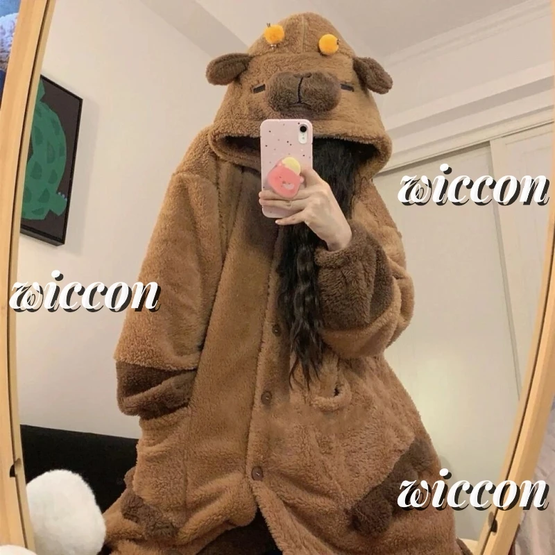 Adult-Capybara-Cosplay-Costume-Robes-Kigurumi-Anime-Nightgown-Halloween ...