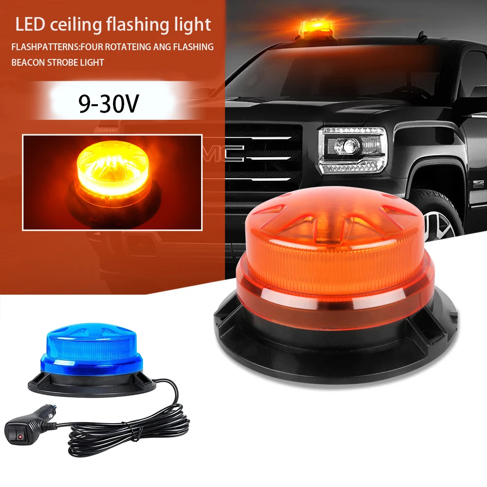 LED-Emergency-Strobe-Lights-Yellow-Blue-Red-Car-Roof-Mini-Police ...