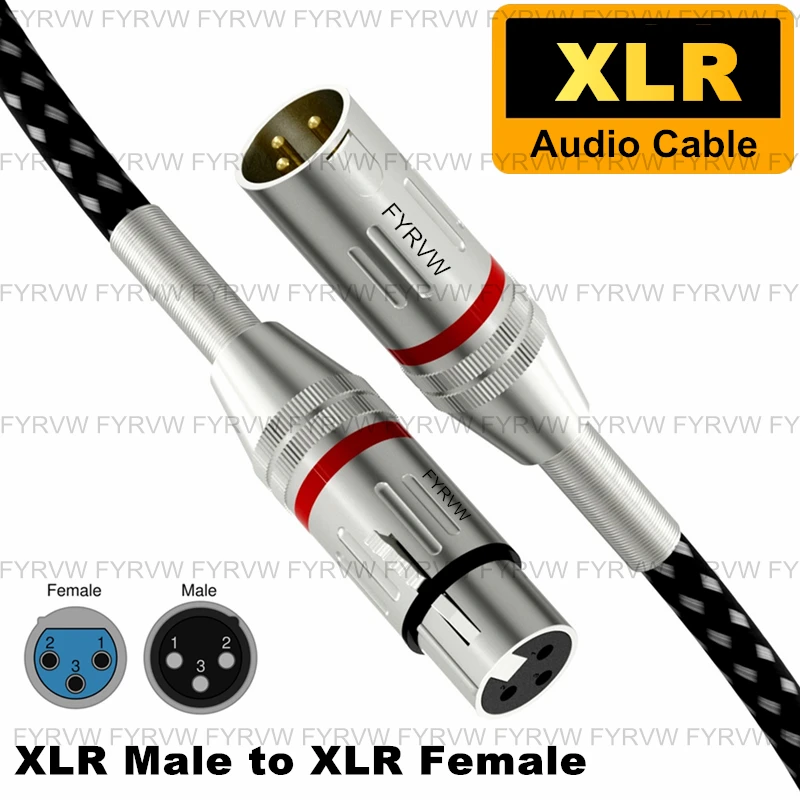 XLR-to-XLR-Mic-Audio-Cable-Karaoke-Male-to-Female-Microphone-Extension ...