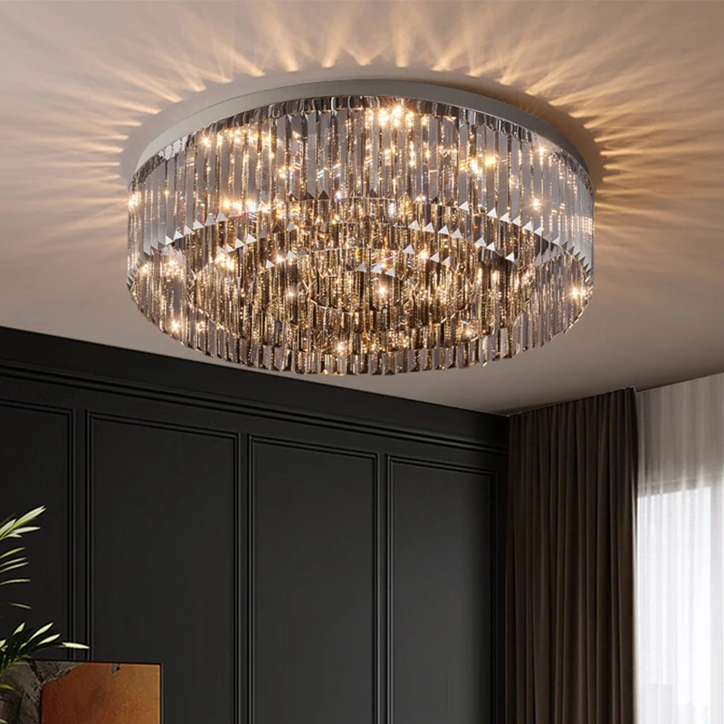Led Crystal Chandelier Nordic Light Luxury Villa Living Room Bedroom ...