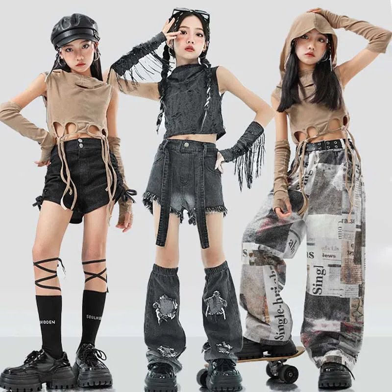 Children-Jazz-Stage-Costume-Girls-Hip-Hop-Dance-Outfit-Kpop-Performance ...