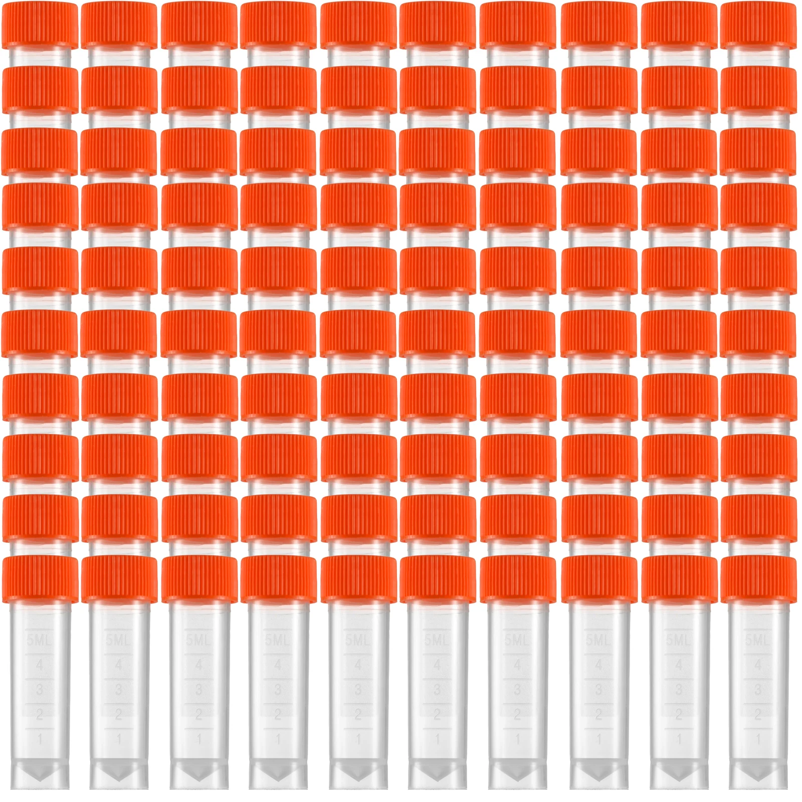 Abdos 100 Pieces 2ml Plastic Graduated Vial Tube With Screw Caps Test ...