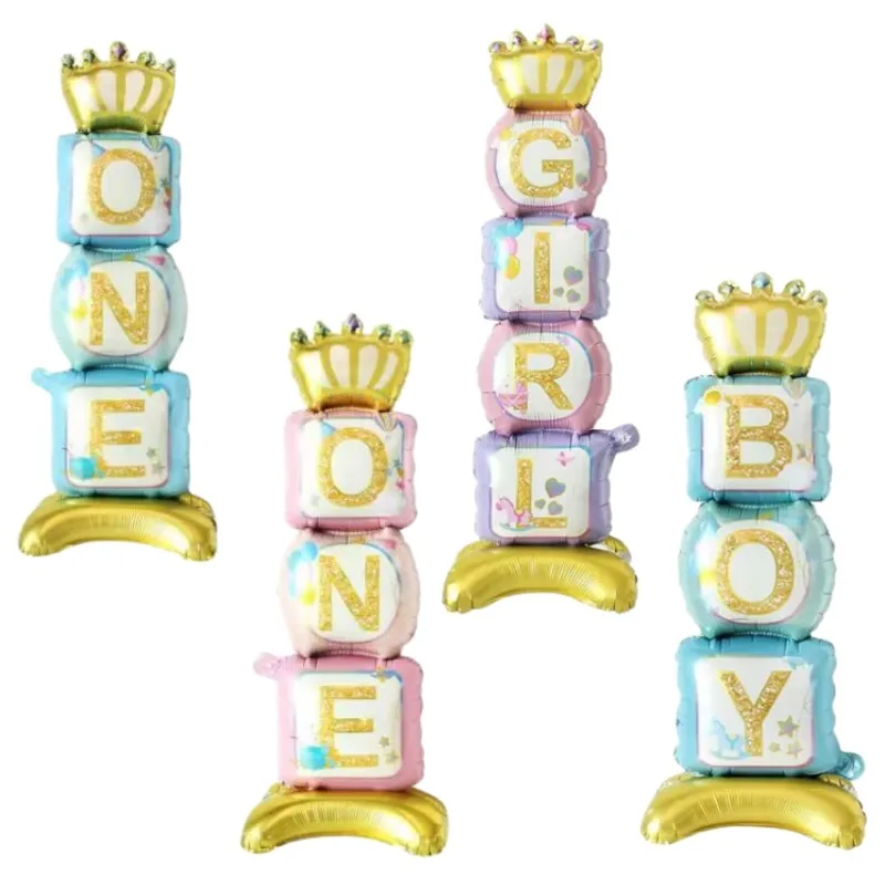 1pcs-Large-Standing-lampstand-ONE-BOY-GIRL-Foil-Balloon-Wedding ...