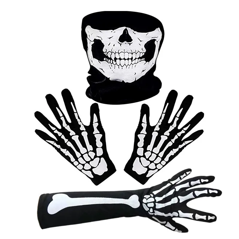 Halloween-White-Skeleton-Gloves-and-Skull-Face-Mask-for-Adult-Horror ...