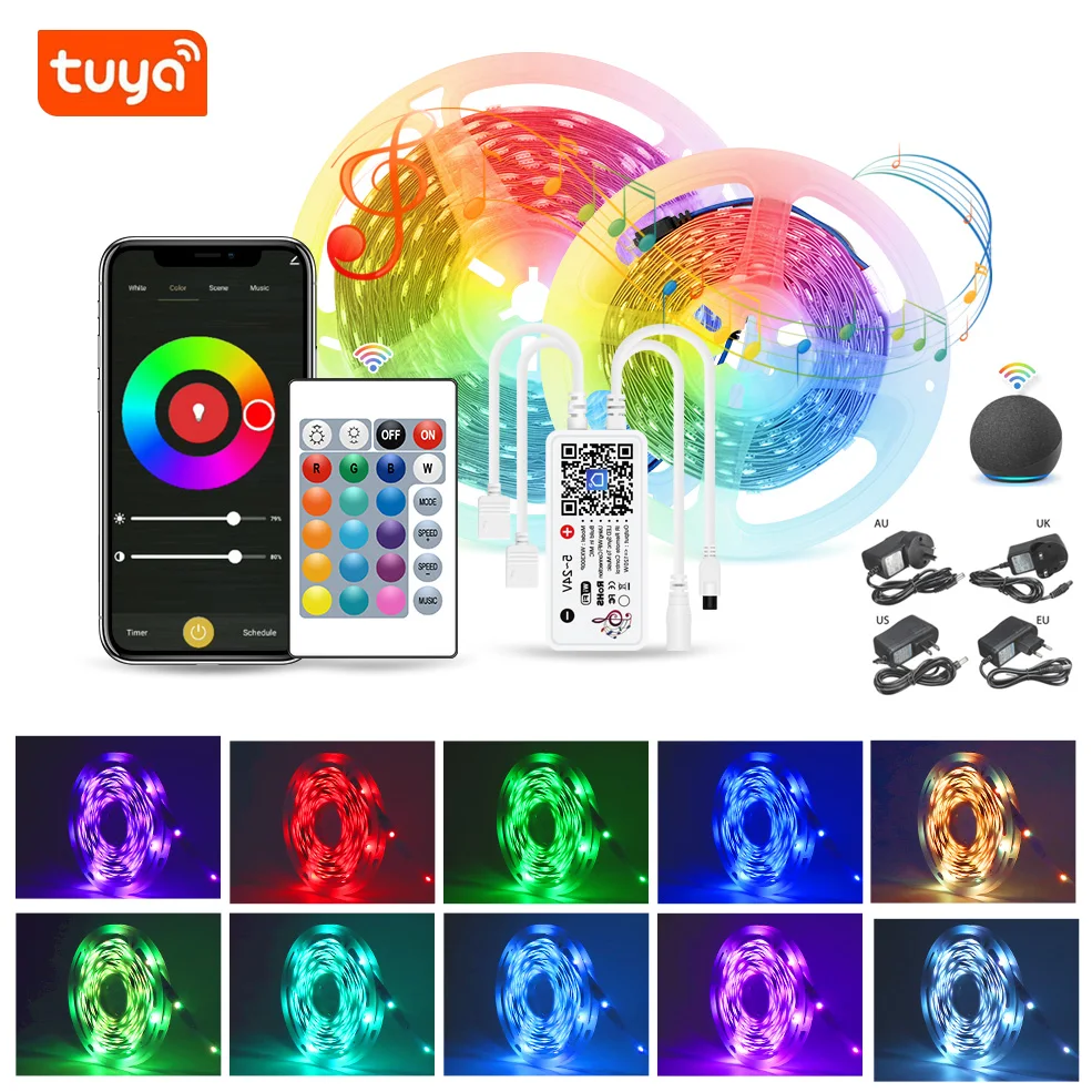 Tuya-Smart-LED-Strip-Lights-RGB-5050-SMD-IR-Remote-Bluetooth-Wifi-led ...