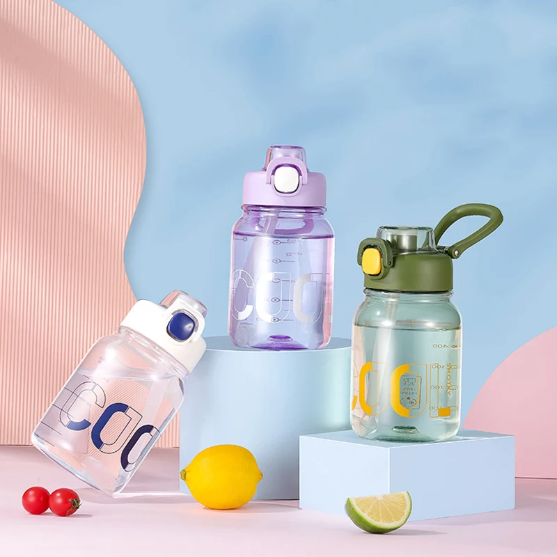 700ml-Large-Capacity-Water-Bottle-One-Touch-Straw-Plastic-Water-Cup ...