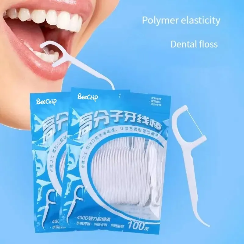 100-PCS-Floss-Family-Pack-Ultra-fine-Toothpick-Disposable-Flat-Floss ...