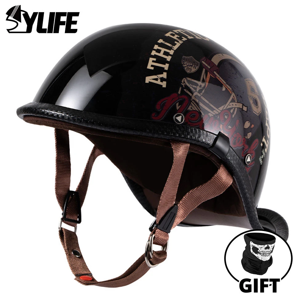 Retro Baseball Cap Motorcycle Helmet Vintage Men Women Half Helmet ...