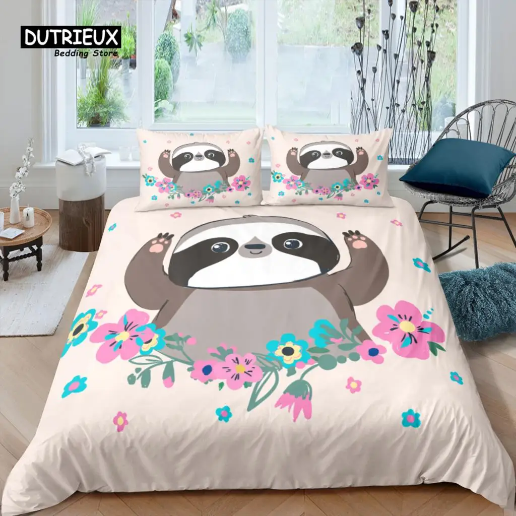 Home-Living-Luxury-3D-Sloth-Bedding-Set-Duvet-Cover-Set-Pillowcase-Kids ...