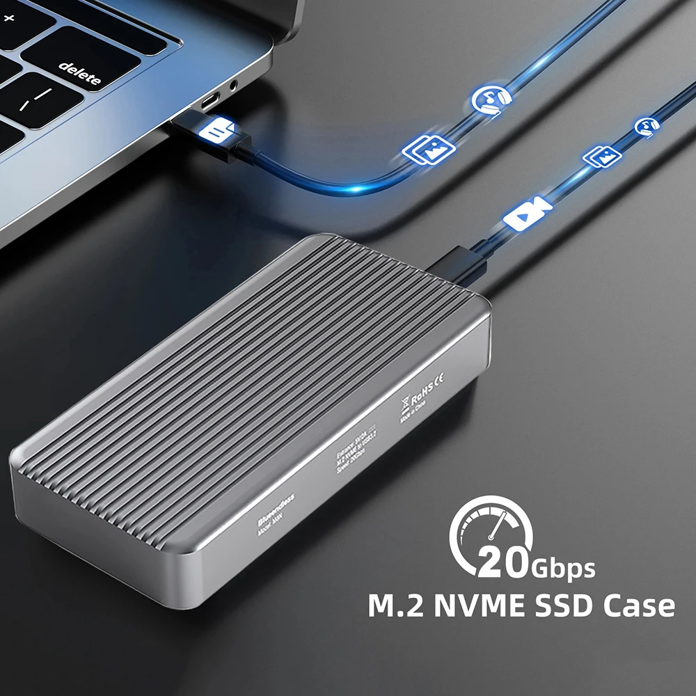 20Gbps-USB-3-2-SSD-Case-Thunderbolt-NVME-M2-Enclosure-External-Hard ...
