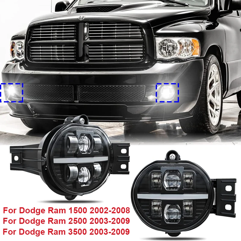 1pair-LED-Car-Front-Bumper-Fog-Light-Daytime-Running-Light-for-Dodge ...