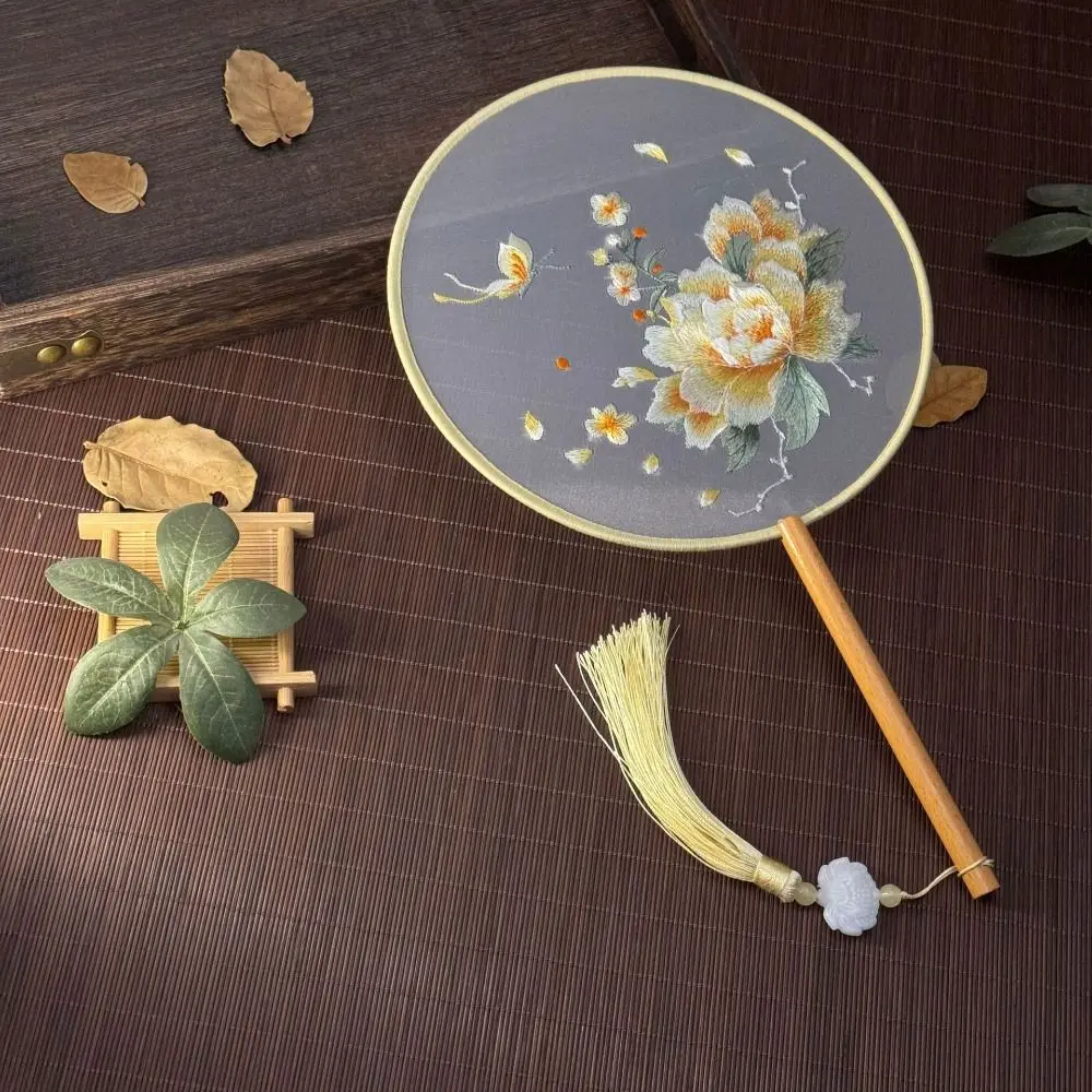 Vintage-Classical-Embroidery-Fan-with-Pendant-Floral-Pattern ...