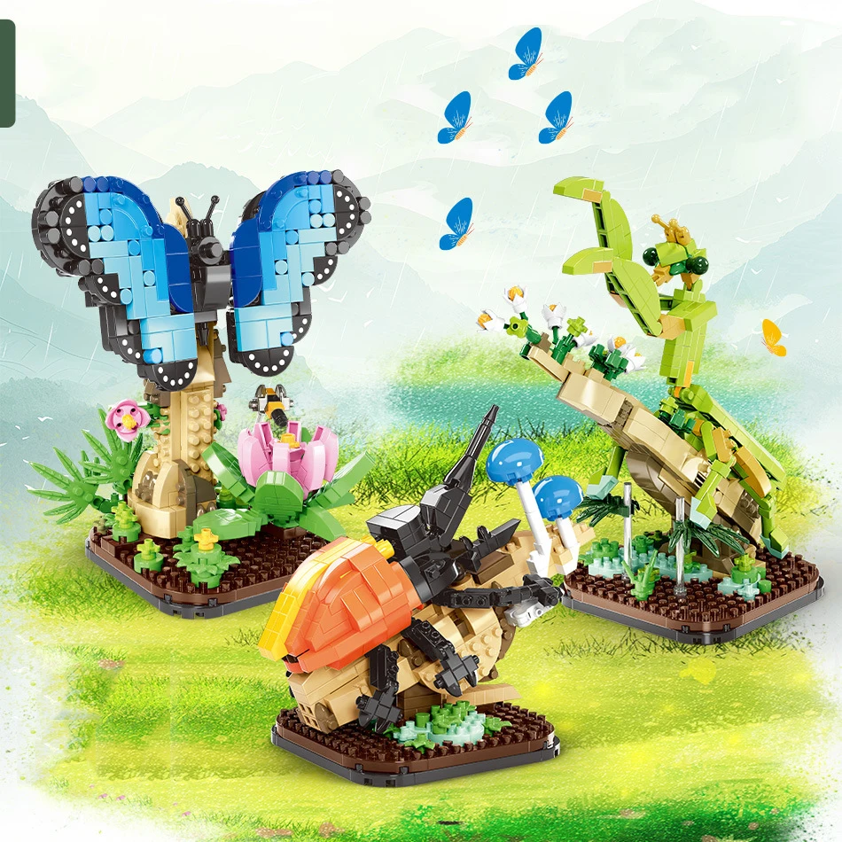 Creative Insects World Micro Diamond Block Butterfly Mantis Elephant ...