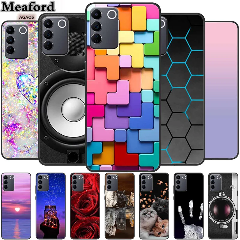 For Vivo V27E Case Luxury Silicone Soft Phone Back Cover Cases for Vivo ...