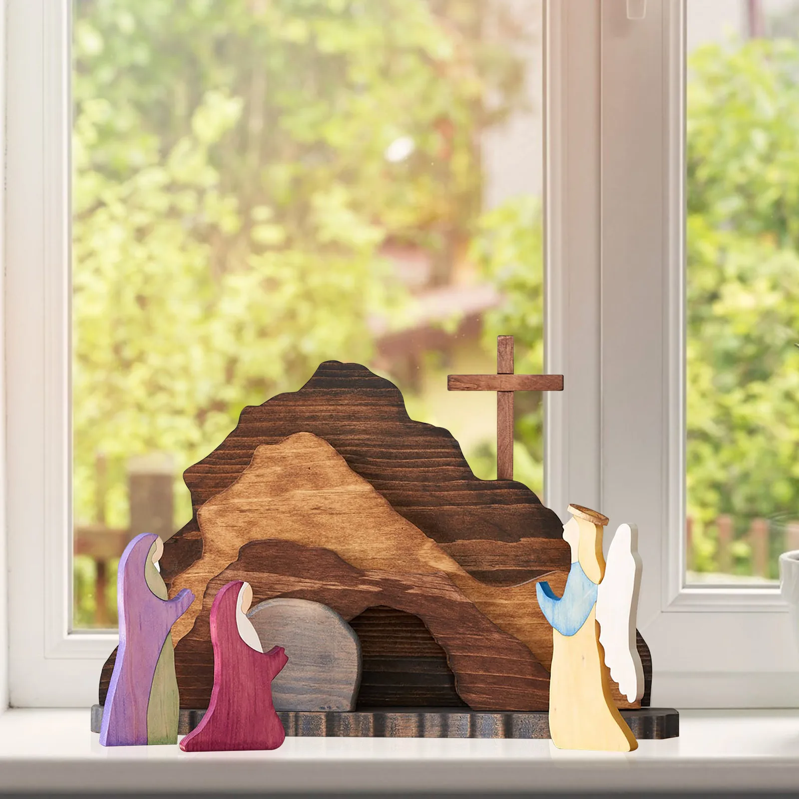 Wooden Empty Tomb Easter Scene Decoration Easy To Install Portable ...