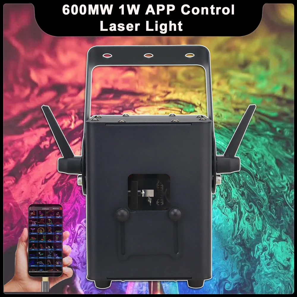 600MW-1W-APP-Control-Laser-Light-DJ-Stage-Equipment-RGB-Animation-Beam ...