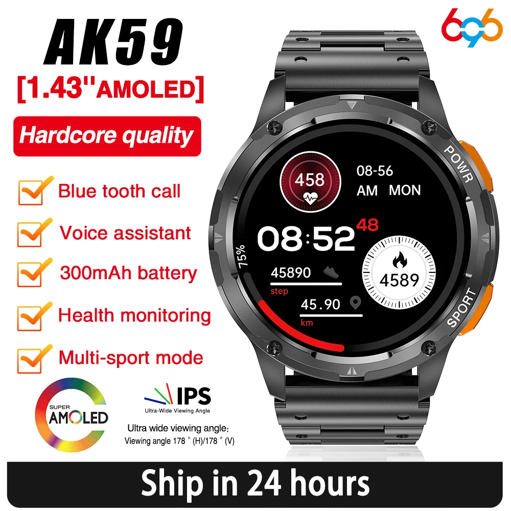 Smart-Watch-1-43-AMOLED-Blue-Tooth-Call-Men-Outdoors-Sports-Fitness ...