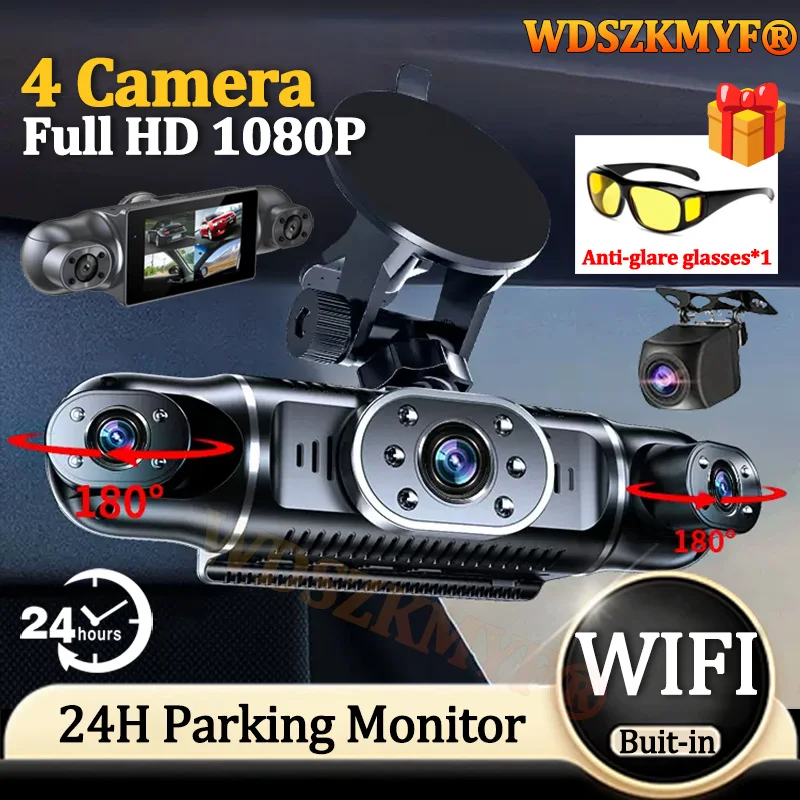 4Camera-Car-DVR-4-1080P-360-Degrees-Video-Recorder-WIFI-APP-Dash-Cam ...