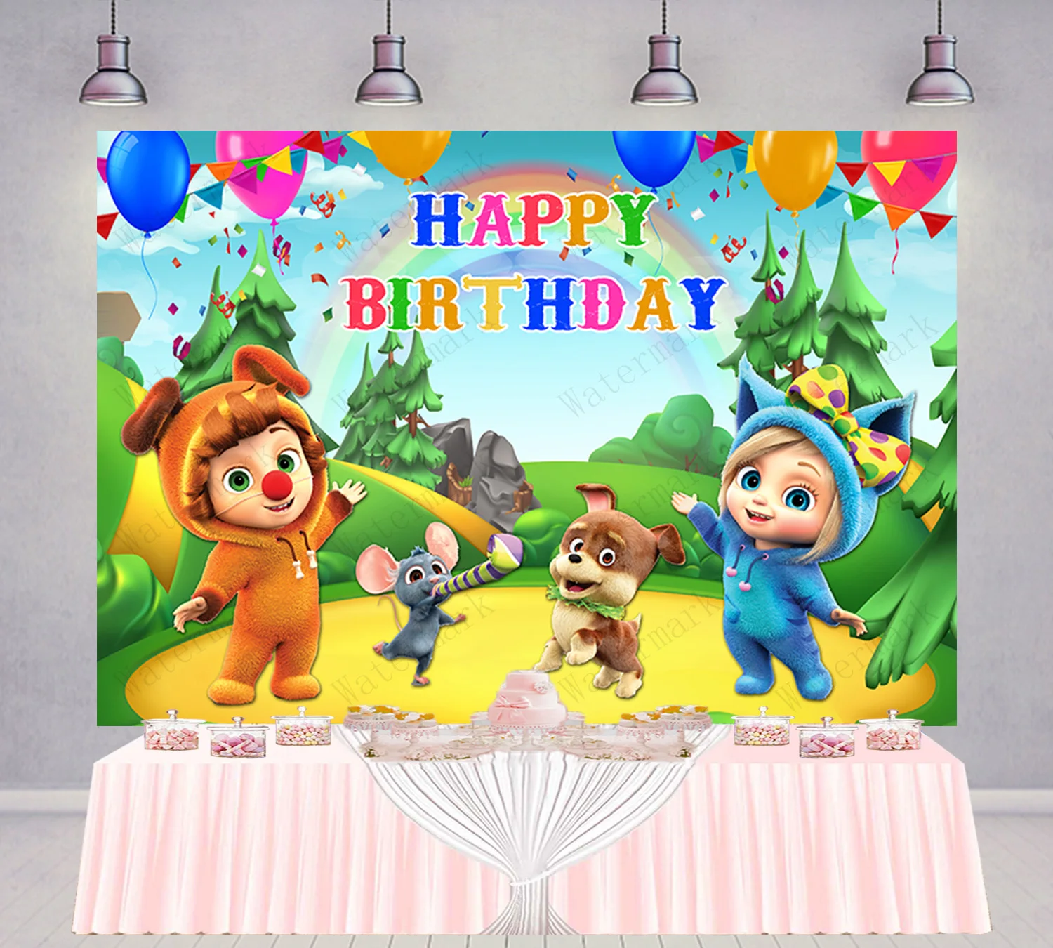 Disney-Ava-and-Dave-Backdrop-Kids-1st-Birthday-Party-Photography-Banner ...