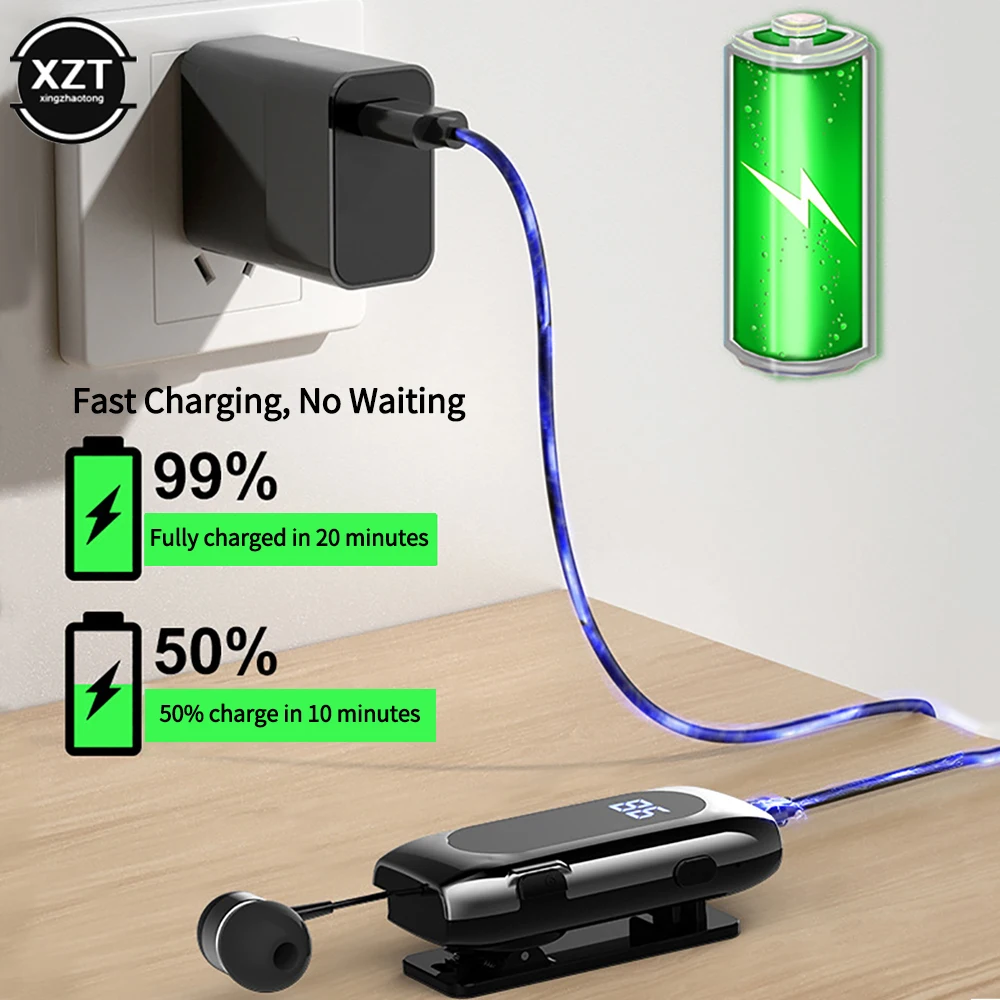 K55 Digital Display Waterproof Business Cable Headset Clip Collar ...