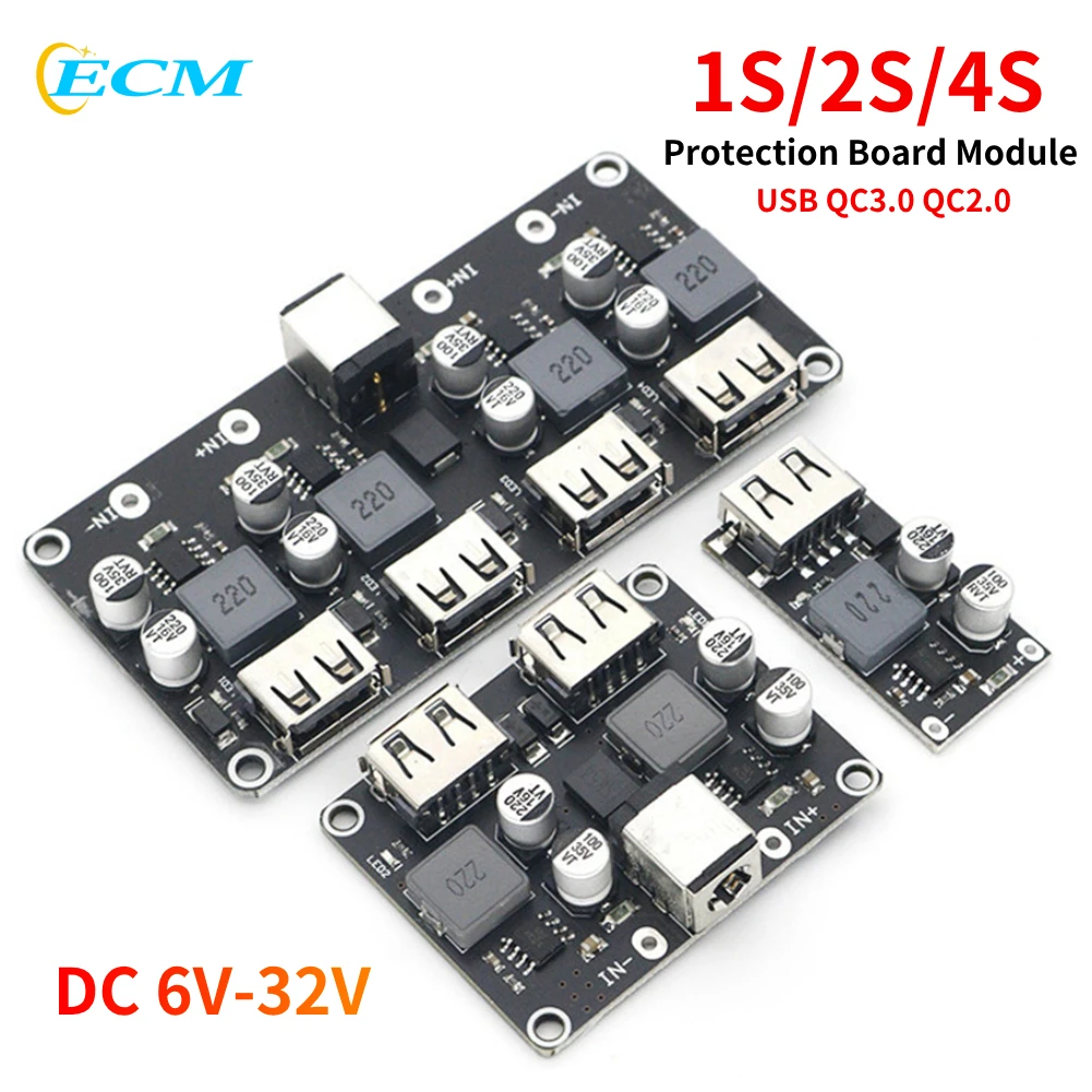 1S/2S/4S Fast Quick Charger Circuit Board High-Efficiency USB QC3.0 QC2.0 DC-DC 5V Step Down ...