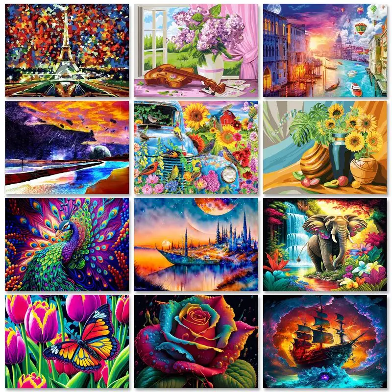 RUOPOTY Frameless Painting By Numbers For Adults Landscape Paint By ...