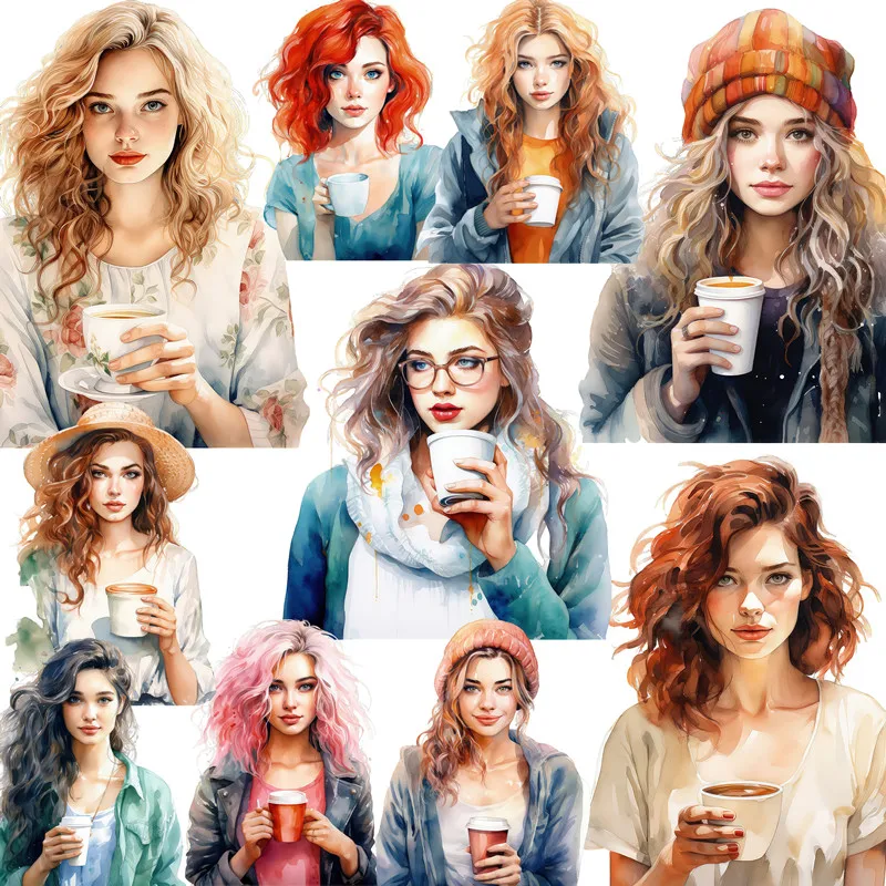 Coffee-Girl-Stickers-Crafts-And-Scrapbooking-stickers-kids-toys-book ...