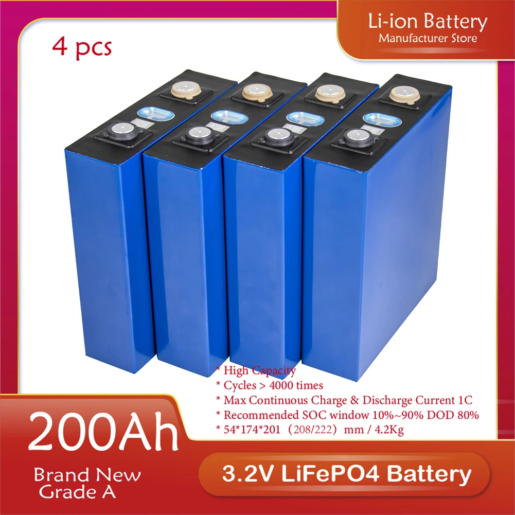 320Ah 3.2V 200Ah Cells Grade A 12V 200Ah 24V 48V Lifepo4 320Ah Battery ...